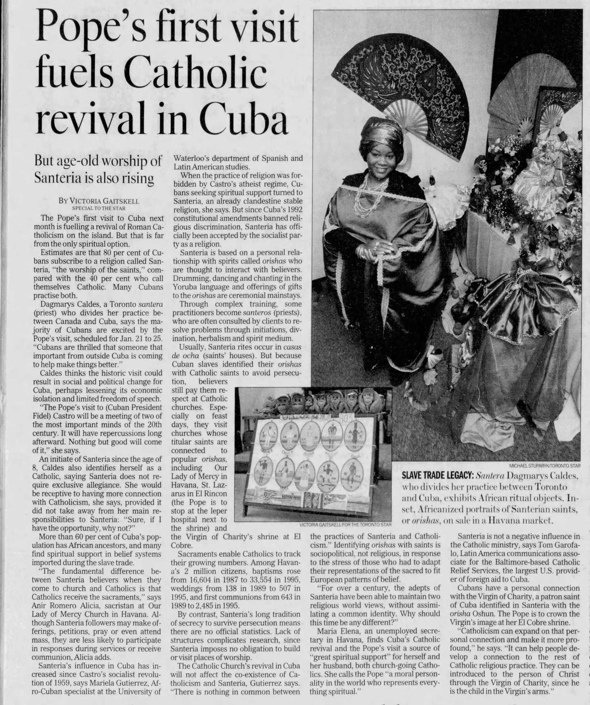 Pope's First Visit Fuels Catholic Revival in Cuba: But Age-Old Worship ...