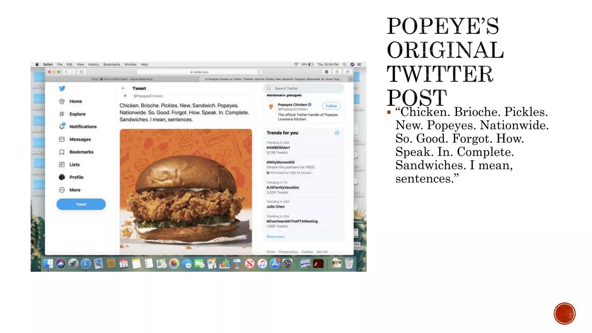 Popeye's Chicken Sandwich | PPT