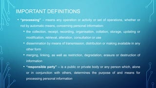 Protection of Personal Information | PPTX