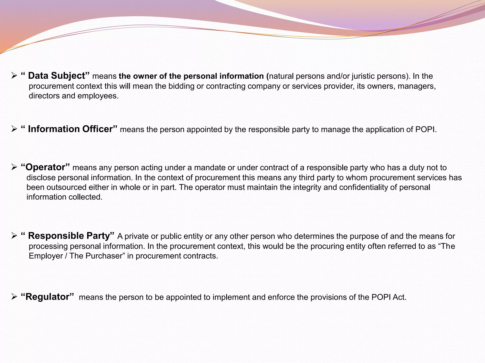 The Popi Act 4 of 2013 - Implications for iSCM | PPTX