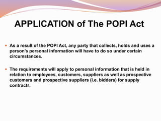The Popi Act 4 of 2013 - Implications for iSCM | PPTX