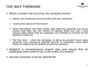 The need for a comprehensive breach plan - Ahmore Burger-Smidt | PPT