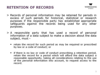 Data management: retention, destruction and restriction - Ina Meiring ...