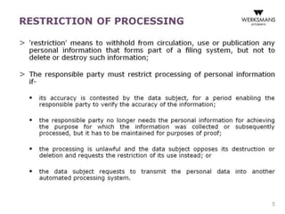 Data management: retention, destruction and restriction - Ina Meiring ...