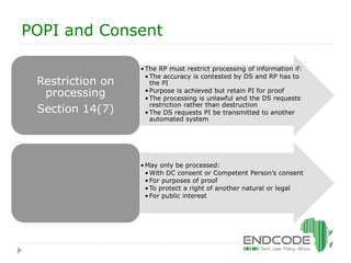 The Protection of Personal Information Act: A Presentation | PPTX | Law