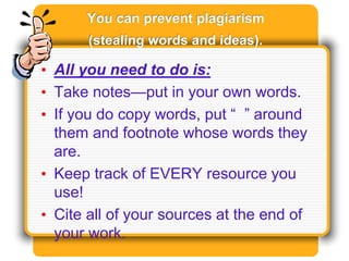 PLAGIARISM AND HOW CAN AVOID IT | PPT