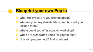 Workshop Demolition: Rebuilding as 15 min of Pop-in Fun | PPT