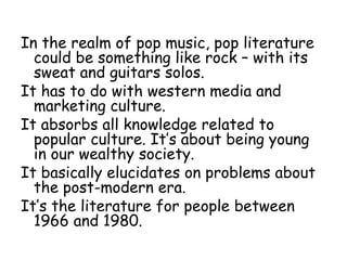 Pop literature and nick hornby | PPT