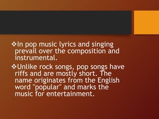 Pop music | PPT