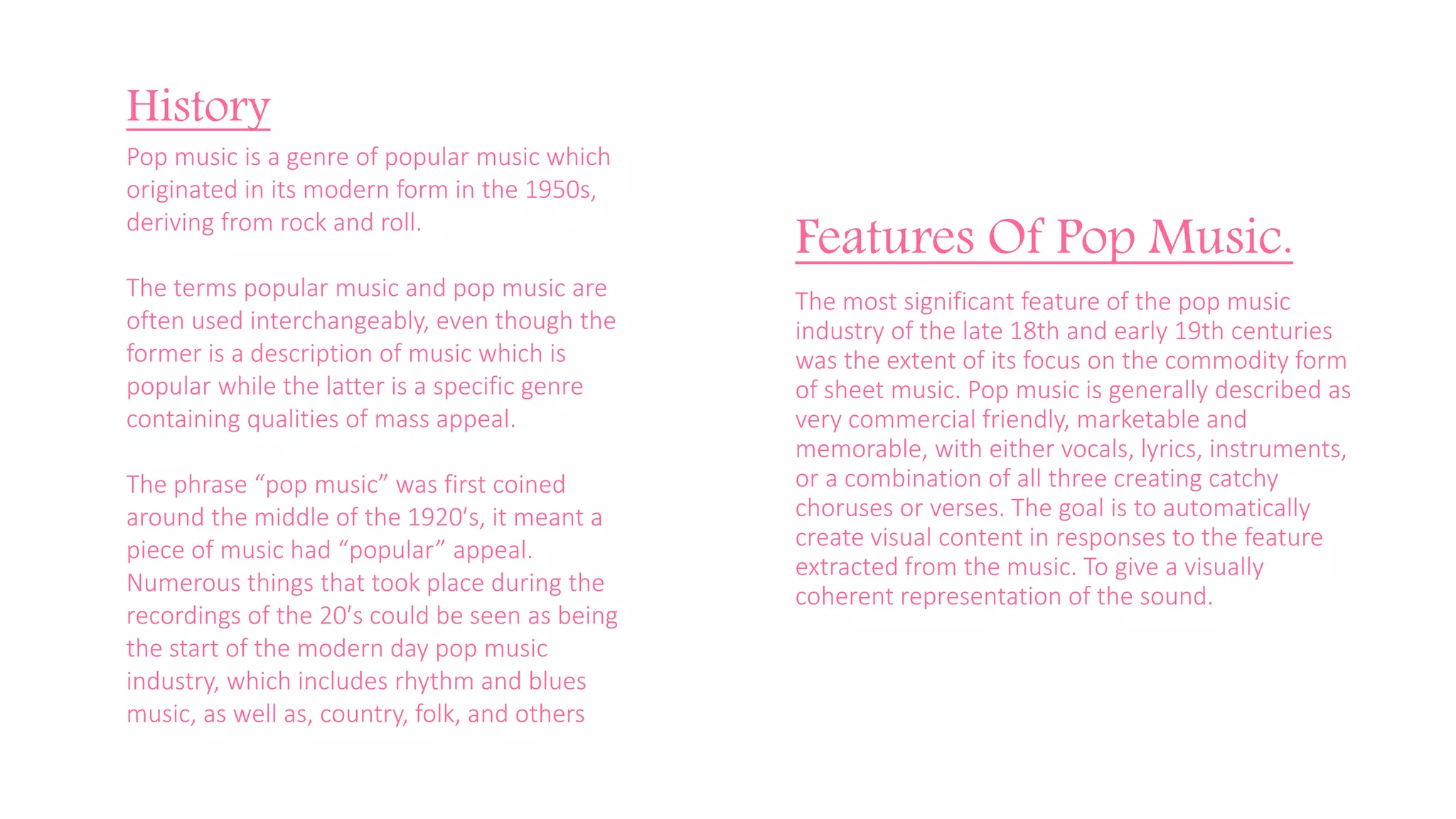 Pop music genre blog | PPT