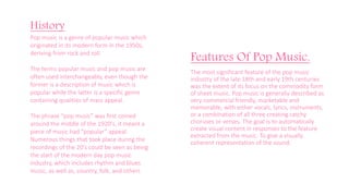 Pop music genre blog | PPT