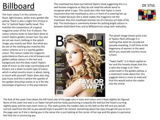 Pop music magazine cover annotations | PPT