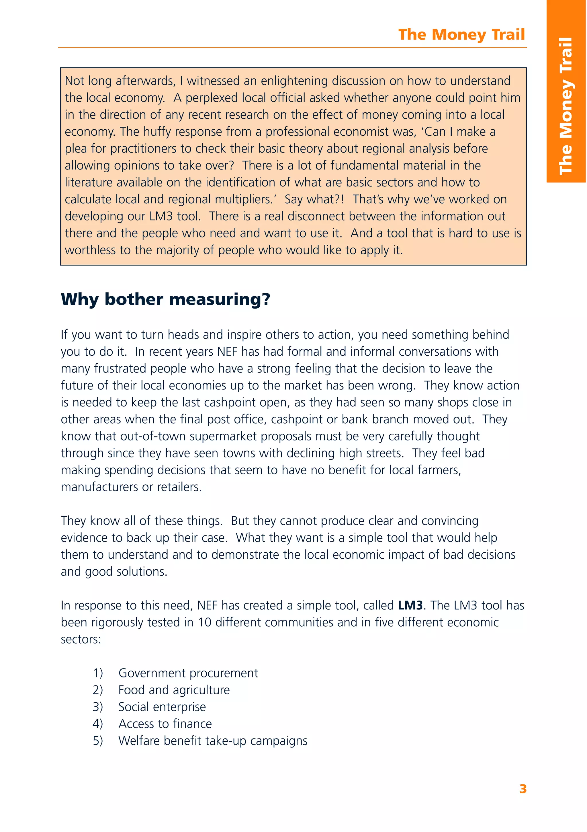 The Money Trail: Measuring your impact on the local economy using LM3 | PDF