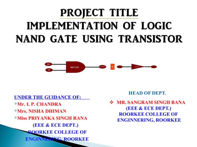 IMPLEMENTATION OF NAND GATE USING NPN TRANSISTOR | PPT | Consumer ...