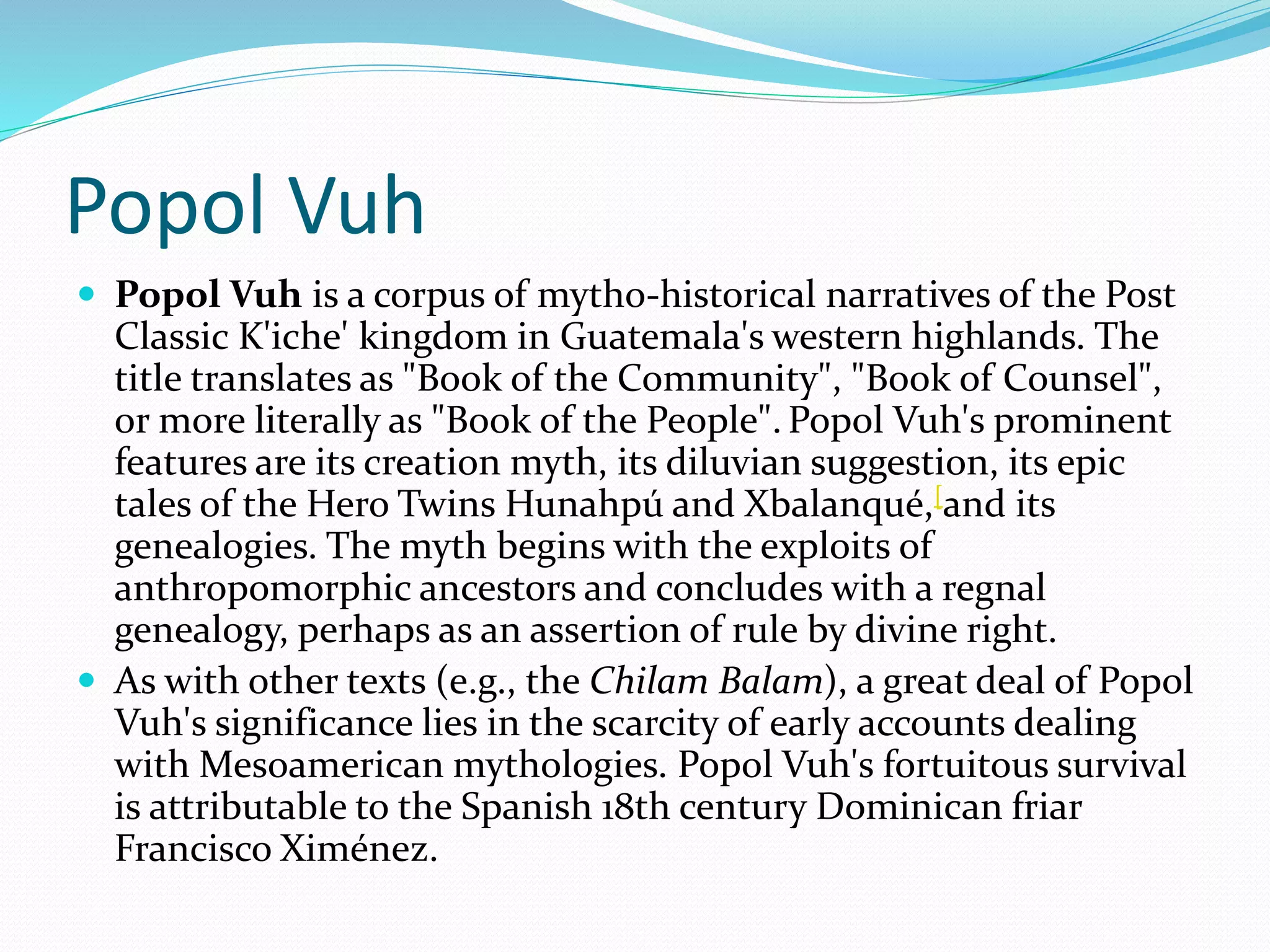 Popol vuh | PPT