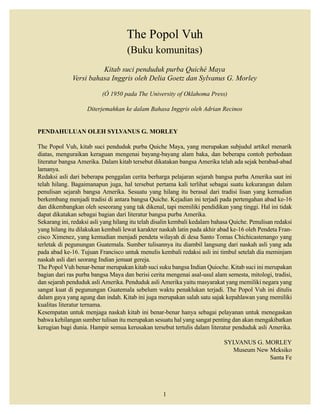 Popol vuh (Terjemahan) | PDF