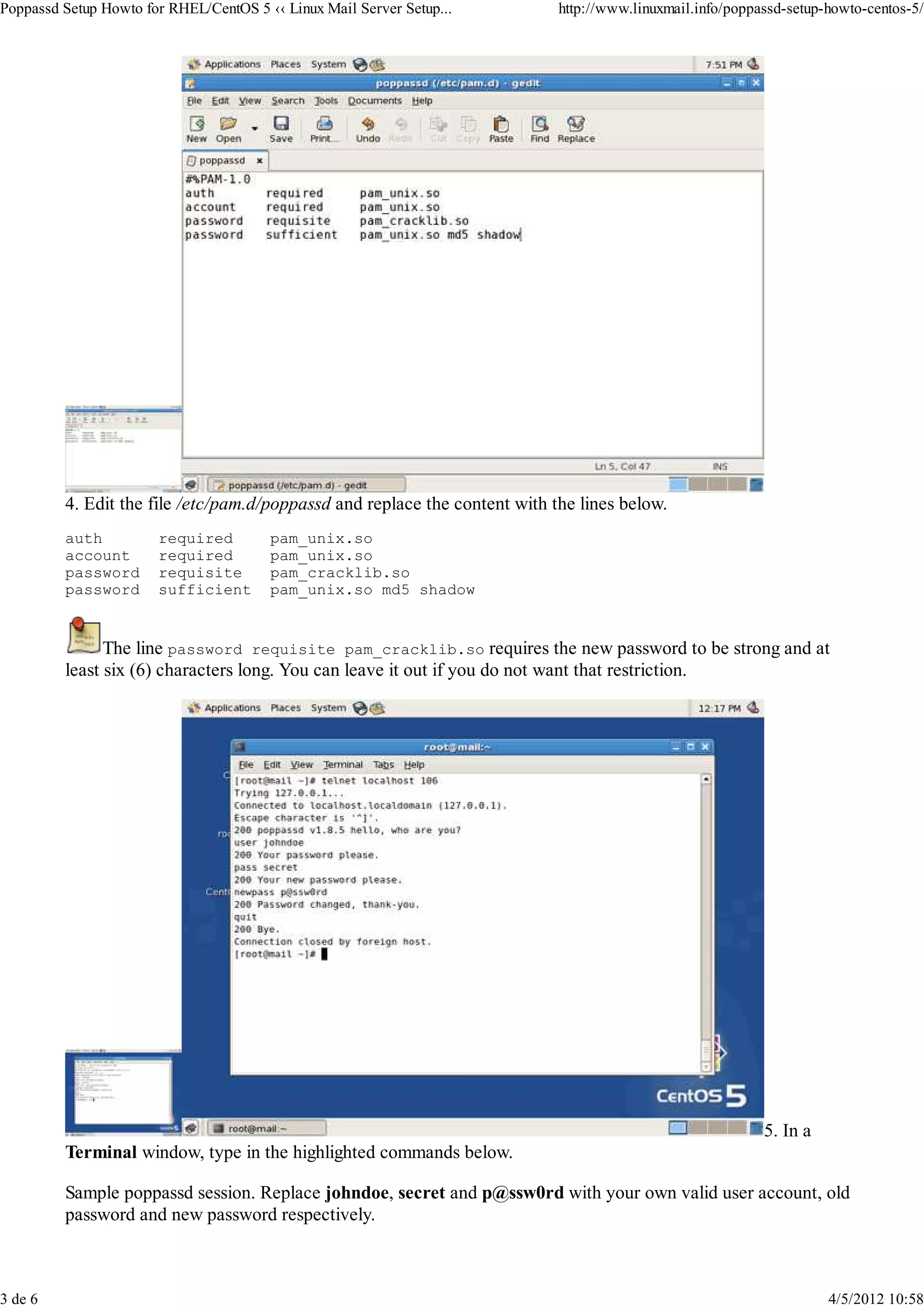 Poppassd setup howto for rhel cent os 5 ‹‹ linux mail server setup and howto guide | PDF