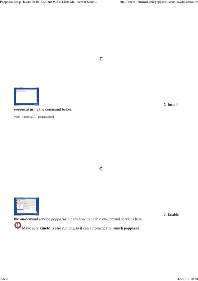 Poppassd setup howto for rhel cent os 5 ‹‹ linux mail server setup and howto guide | PDF
