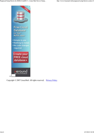 Poppassd setup howto for rhel cent os 5 ‹‹ linux mail server setup and howto guide | PDF
