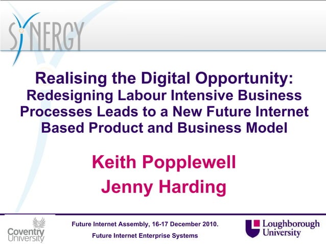 Keith Popplewell, Jenny Harding: Realising the Digital Opportunity ...