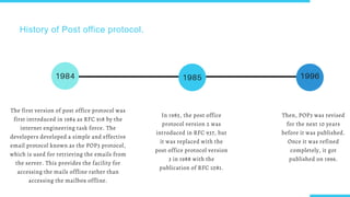 Pop (post office protocol)e mail (electronic mail) | PPT