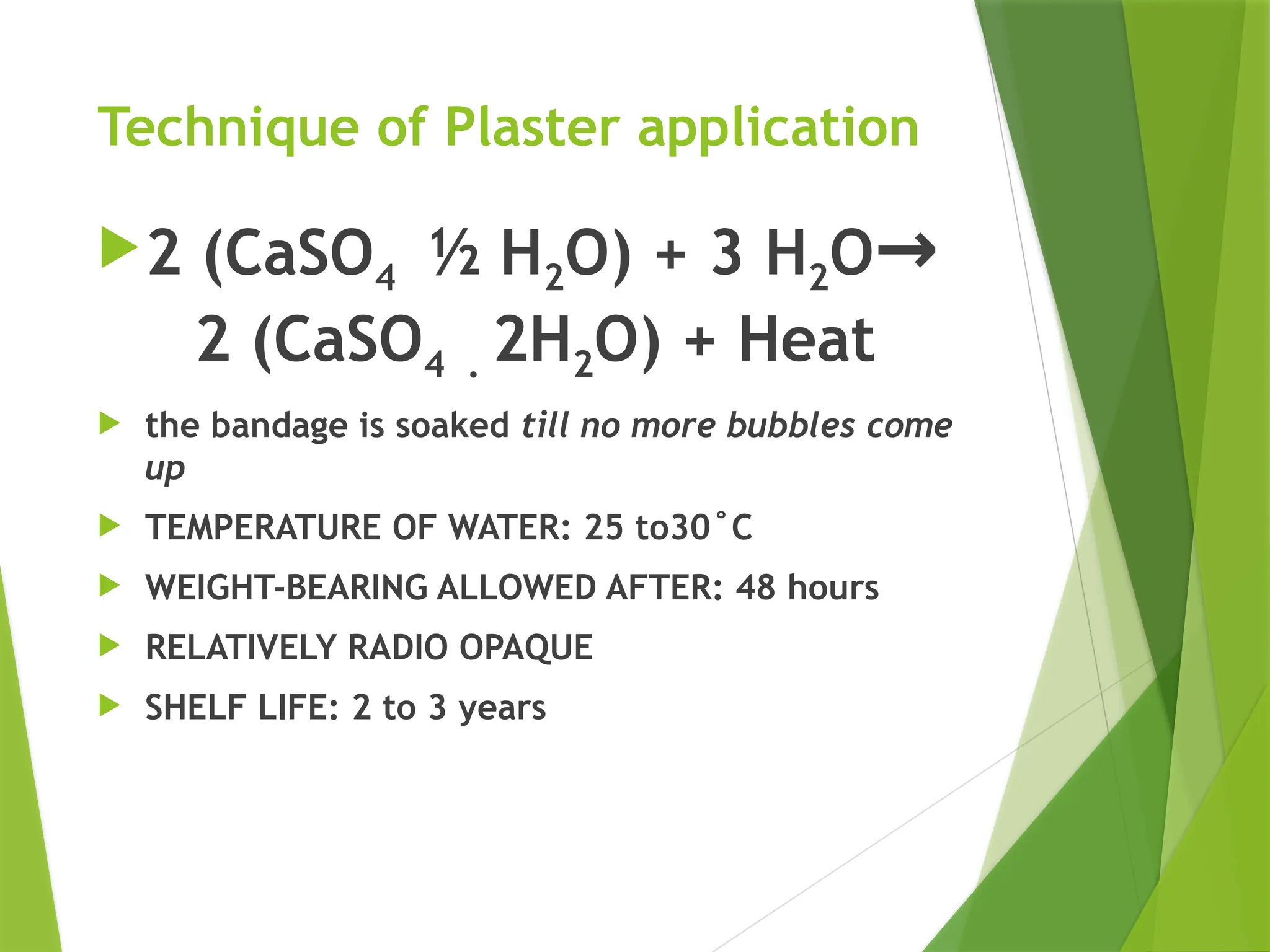 General principles of Plaster of Paris cast/slab immobilization in ...