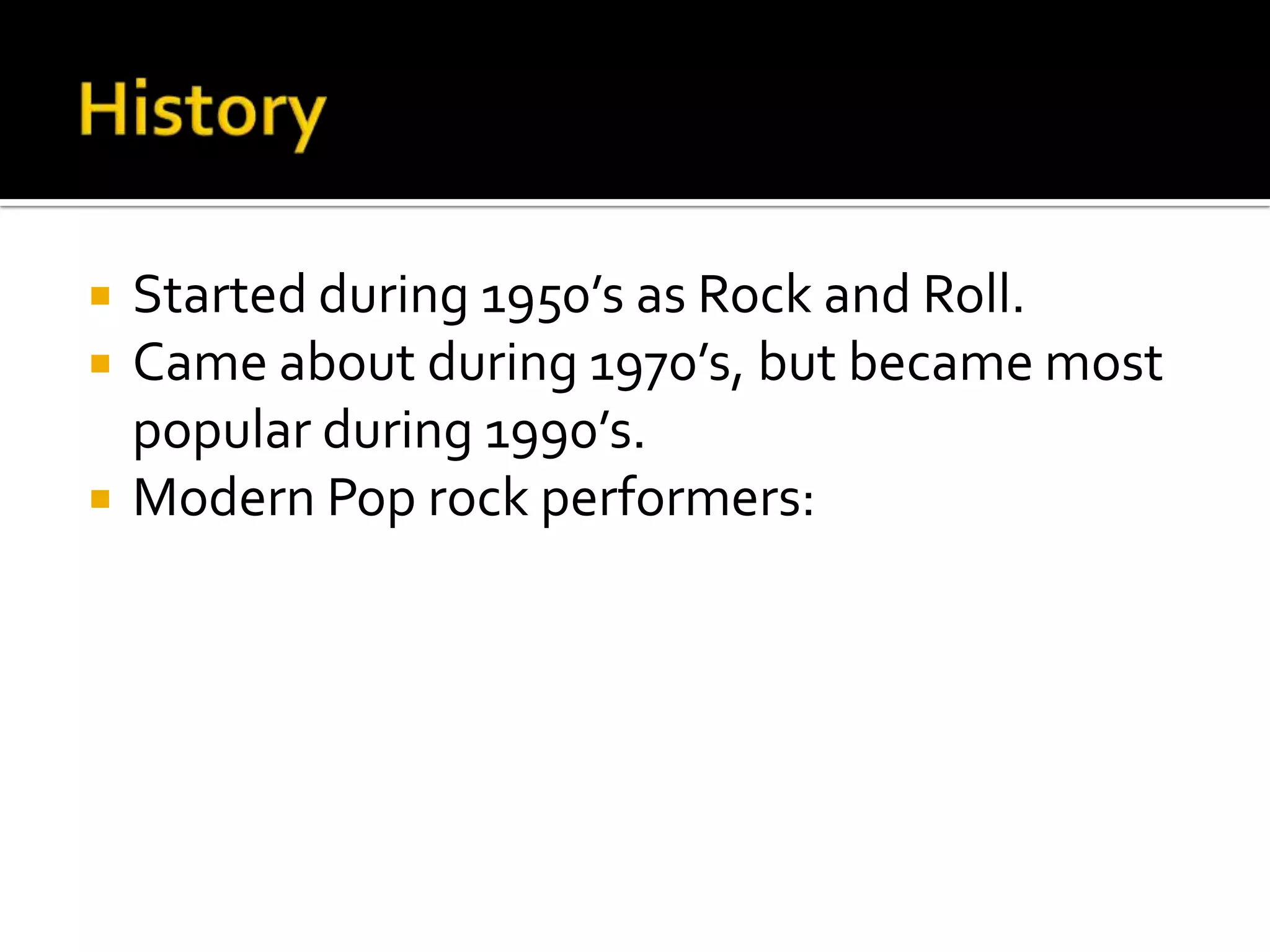 Pop rock | PPTX