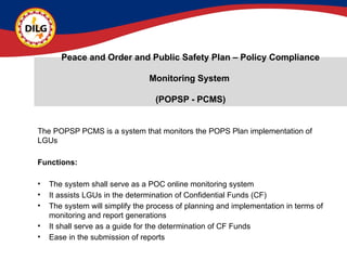 Peace and Order and Public Safety-Planning-and-POPS-PCMS | PPTX