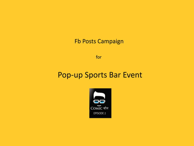 Pop Sports Bar Event - A Facebook Campaign | PPT