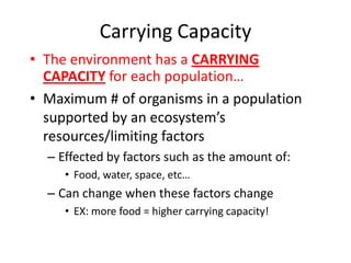Populaiton growth and carrying capacity cer | PPTX