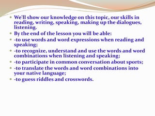 Popular Sports and Games | PPT