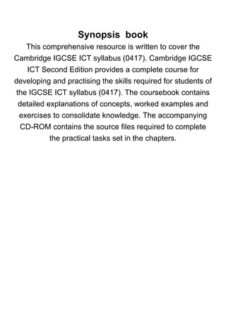 POPULAR EPUB Cambridge IGCSE ICT Coursebook [with CD-ROM] BY Victoria ...