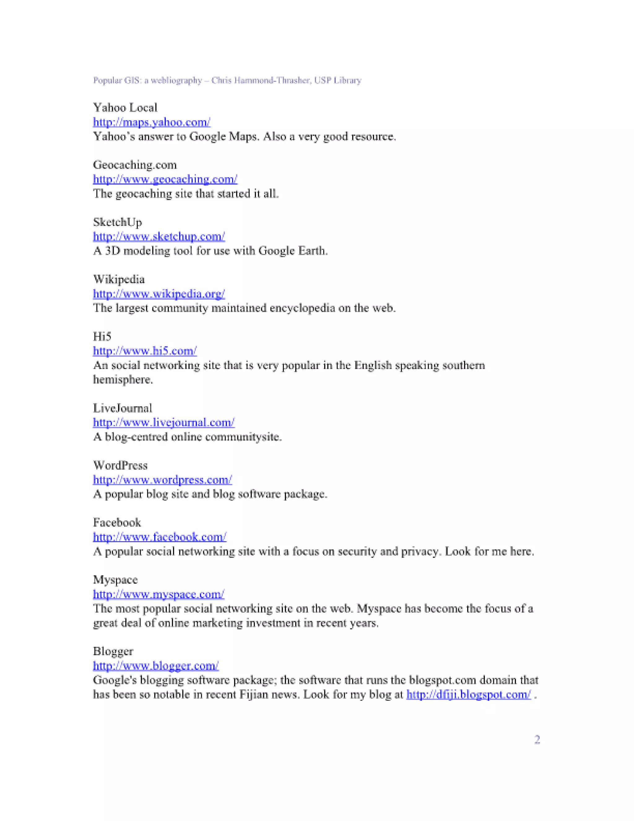 Popular GIS: a webliography | PDF