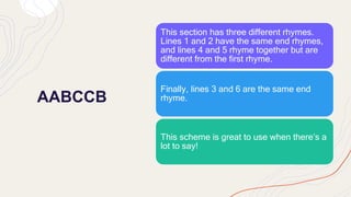 6 Line Rhyming Schemes | PPT