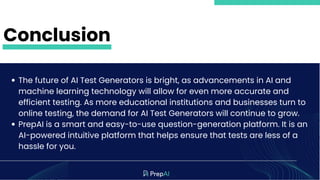 Popular AI Test Generators in the Market - By PrepAI | PDF