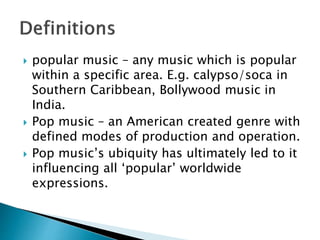 Popular and Pop music | PPTX