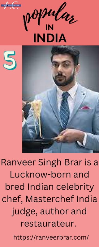 Popular chefs in India | Indian chef name list | PDF