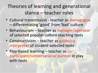 Popular culture and education: How it teaches and how we learn | PPT