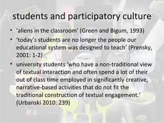 Popular culture and education: How it teaches and how we learn | PPT