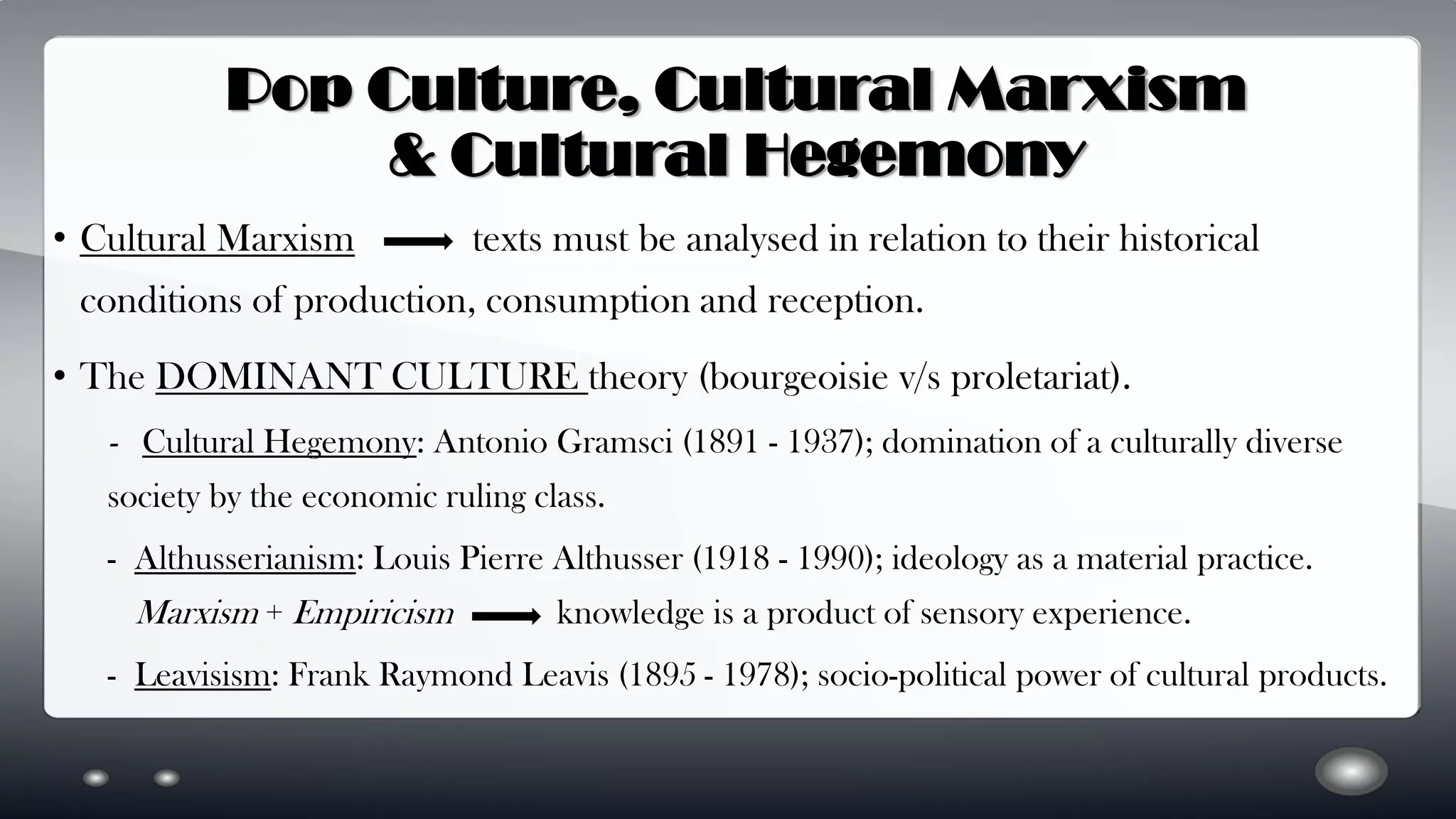 Popular Culture Theories | PDF