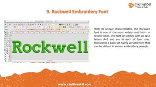 Best Embroidery Fonts Every Embroidery Digitizer Should Know | PPT