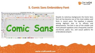 Best Embroidery Fonts Every Embroidery Digitizer Should Know | PPT