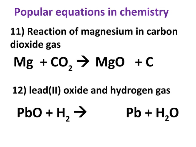 Popular equations in chemistry | PPT | Chemistry | Science