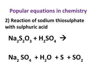 Popular equations in chemistry | PPT
