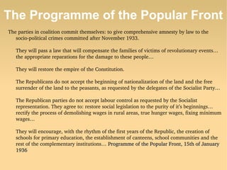 The Programme of the Popular Front | PPT