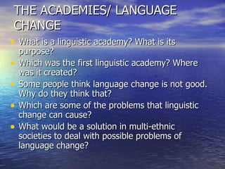 Popular ideas about_language with questions | PPT