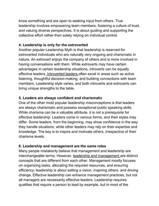 Popular Misconceptions About Leadership | PDF