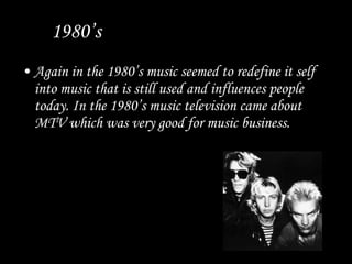 Popular music time line | PPT | Rock Music | Music