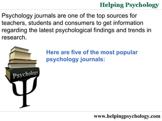 Popular Psychology Journals | PPT