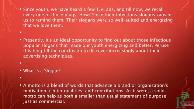 Catchy Popular slogans and Taglines That Stand The Test of Time | PPT